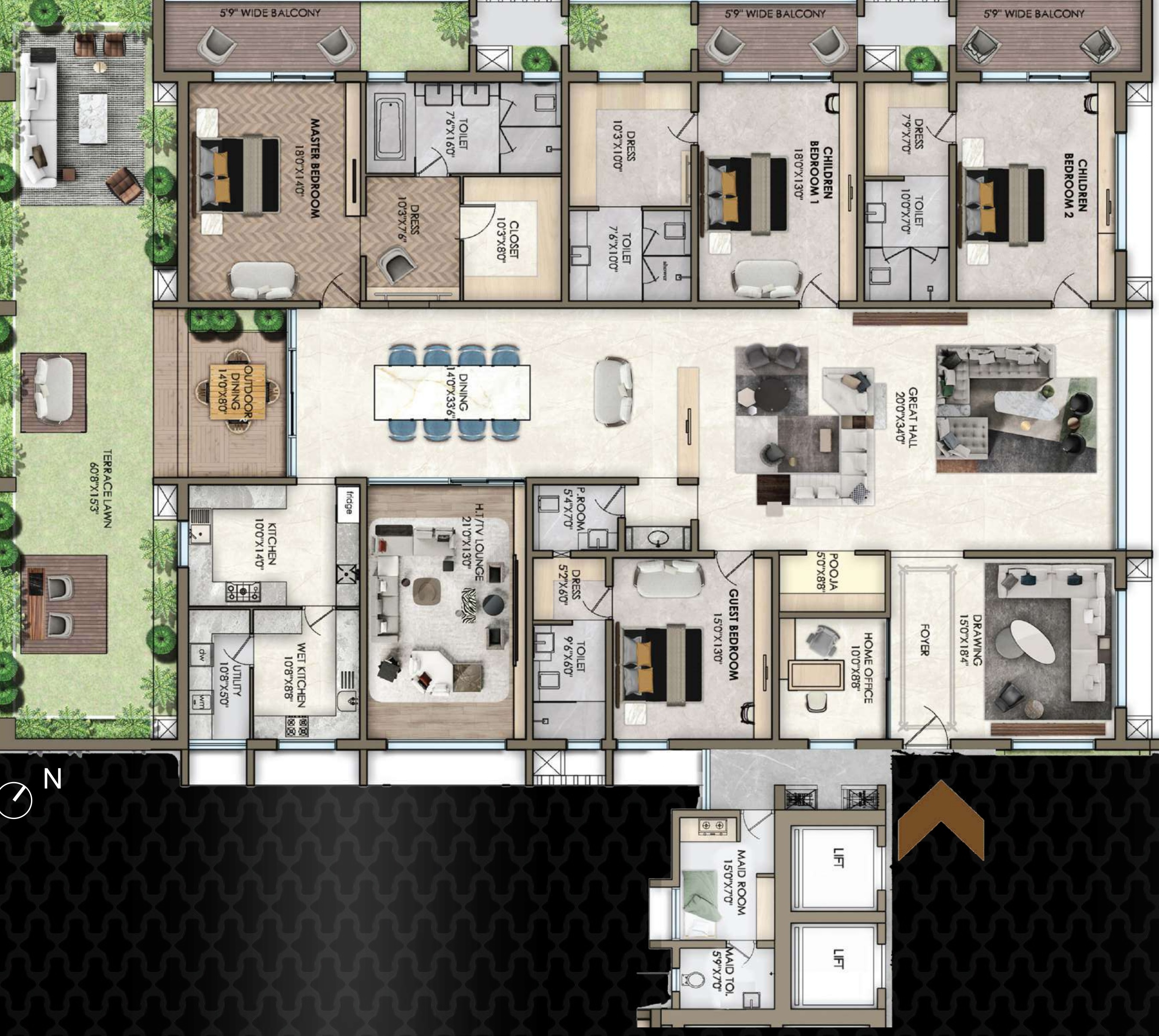 Poulomi Palazzo | Golden Mile Extension Road, | Hyderabad Apartments ...